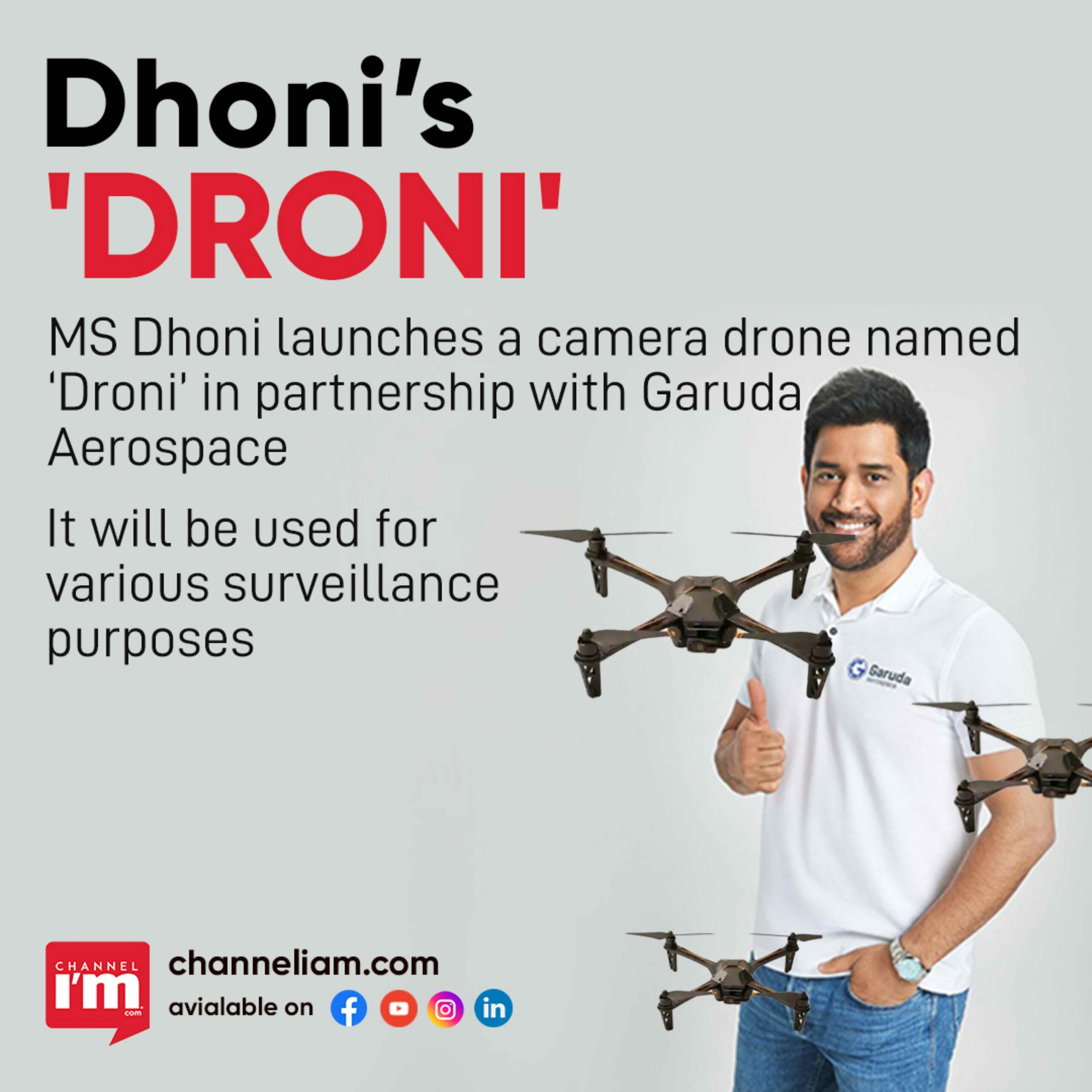 MS Dhoni launches a camera drone named ‘Droni’ in partnership with ...